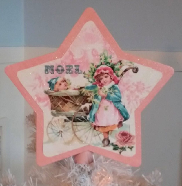 Handmade Pink Victorian Christmas Tree Topper With Child & Baby ...