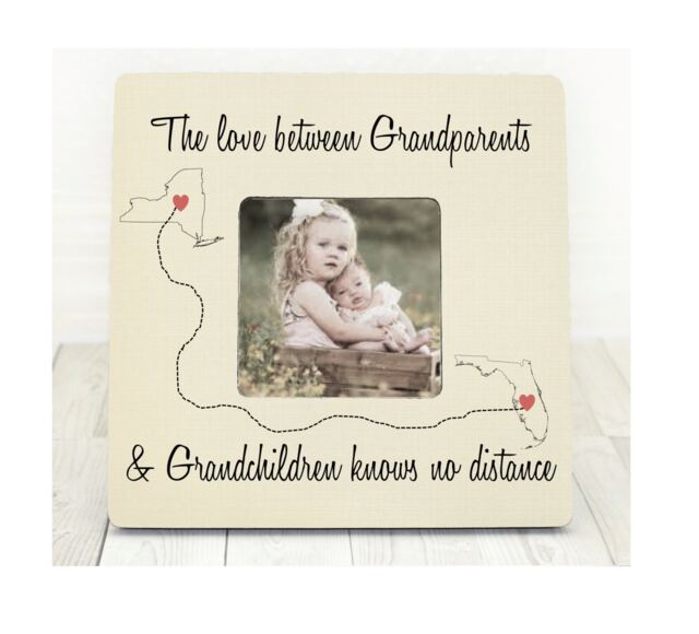 Personalized Long Distance Grandparents Photo Frame State Design ...
