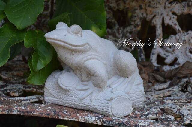Frog Toad On Log Solid Concrete Statue by Etsy | ufurnish.com