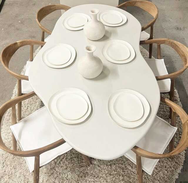 Microcement Irregular Shape Organic Dining Table by Etsy | ufurnish.com