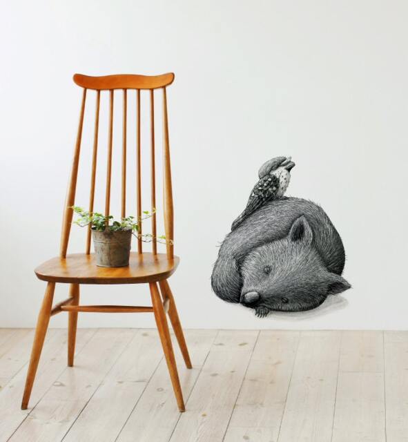 Wombat Tawny Wall Sticker Decal - Australian Animal Decals, Stickers ...