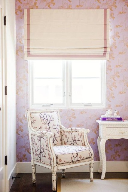 Custom Roman Shades, Cream With Camellia Border, Linen Roman Shades ...