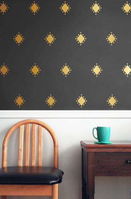Art Deco Gold Vinyl Wall Decals - Diamond Geometric Pattern by Etsy ...