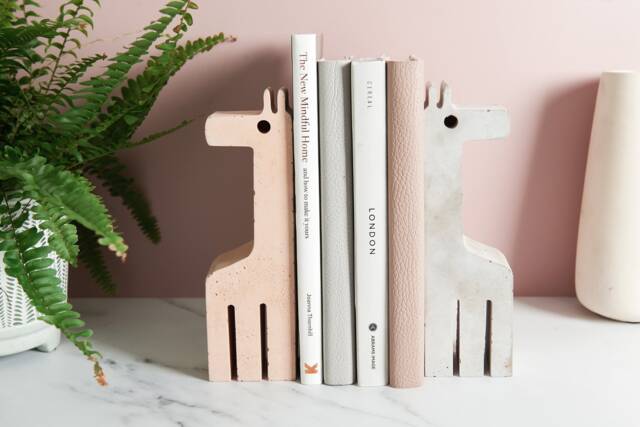 Giraffe Concrete Bookends Handmade Nursery Decor by Etsy | ufurnish.com