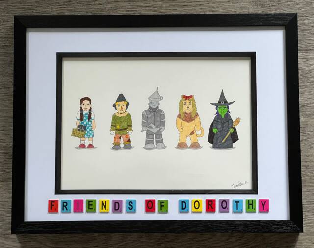 Friends Of Dorothy Hand Drawn Original Framed Artwork Inspired By The ...