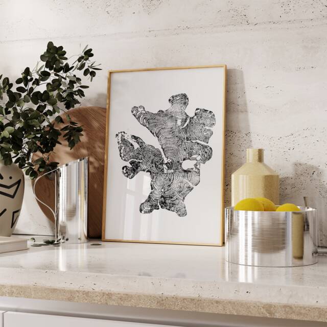 Tree Ring Print, Olive Print - Woodcut Slice Art Stump, Log & Wood ...