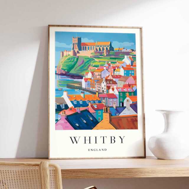 Whitby Abbey Print England Seaside Travel Poster by Etsy | ufurnish.com
