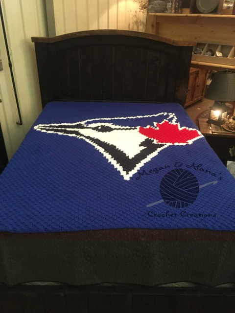 Toronto Blue Jays - Mlb Blanket Crochet C2C Afghan Queen-Size by Etsy ...