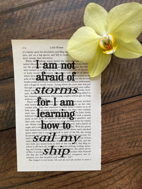 Little Women Book Quote Art I Am Not Afraid Of Storms For Learning How ...