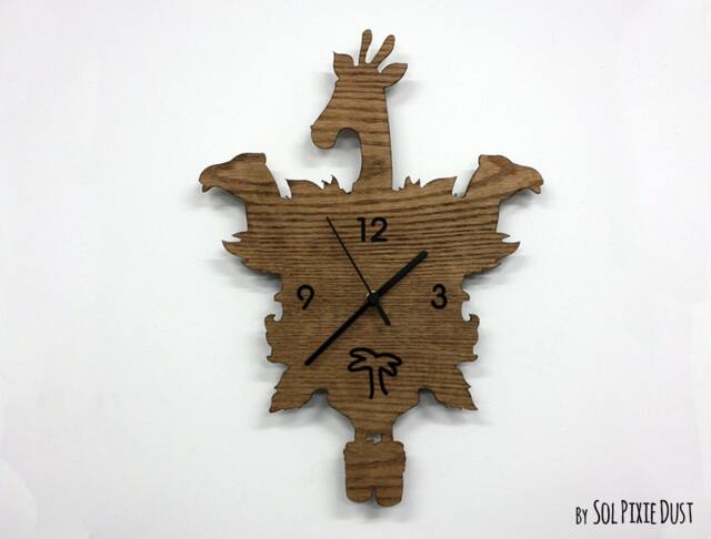 Girrafe & Camel Modern Cuckoo Clock - Wooden Wall Clock by Etsy ...