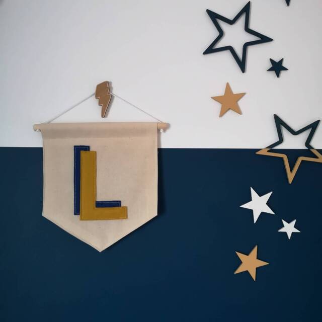 Initial Banner, Personalised Initial, A - Z Wall Hanging, Letter Art ...