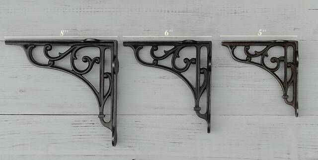 1Pc Cast Antique Iron Vintage Rustic Victorian Scroll Shelf Support ...
