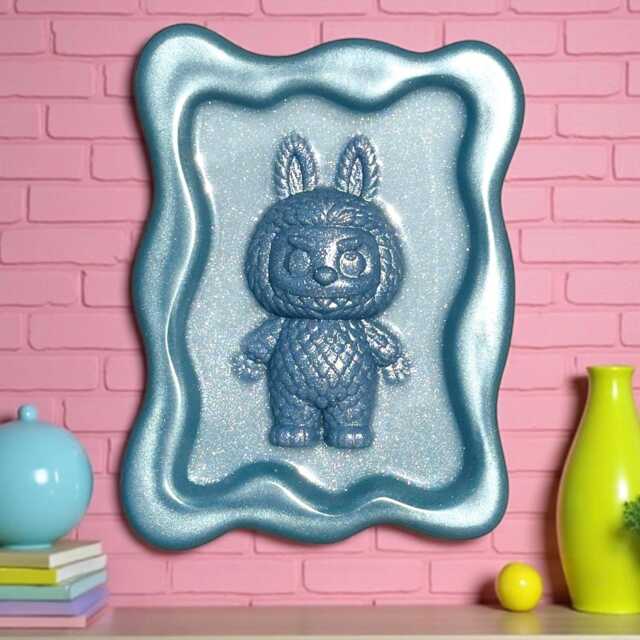 Labubu Doll 3D Resin Wall Art - Shimmer Monster Sculpture, Pop Kawaii ...