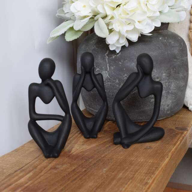 Matte Black Concrete Thinker Statue Modern Shelf Decor by Etsy ...