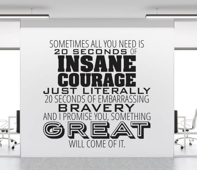 Insane Courage Wall Decal Quote - Vinyl Word Art Custom Home Decor by ...