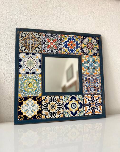 Handmade Talavera Tile Mirror Vintage Moroccan Decor by Etsy | ufurnish.com