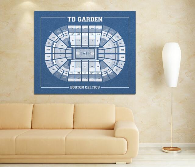 Td Garden Seating Chart Vintage Print Boston Celtics Home, Blueprint ...