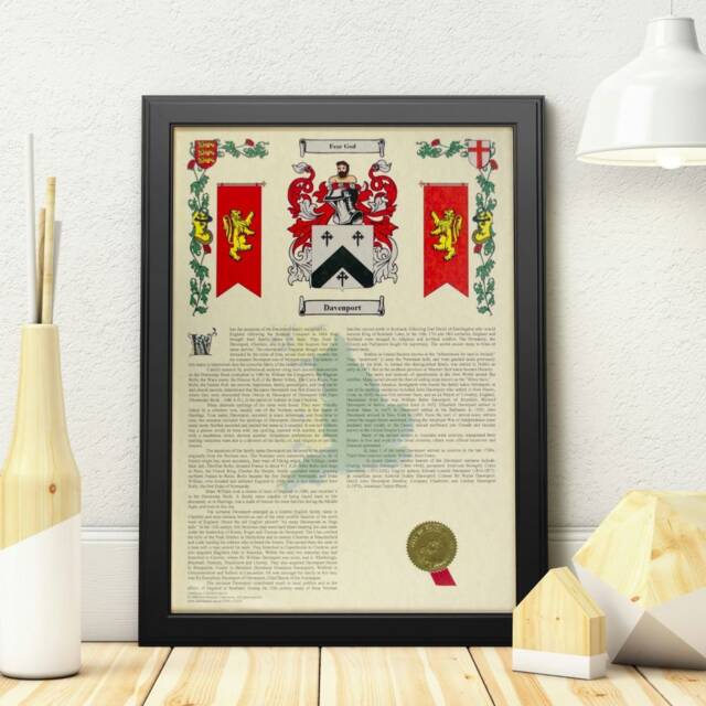 Personalised Family Crest Print, Surname History, A3 Portrait by Etsy ...