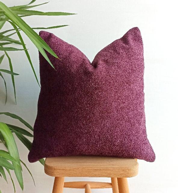 Purple Boucle Pillow Cover Plush Decorative Throw by Etsy | ufurnish.com