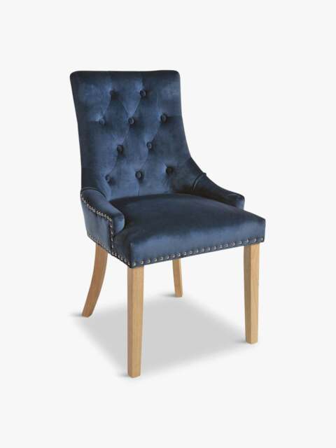 Fenwick at Home Vicky Upholstered Button Chair, (Set Of 2) in Prussian ...