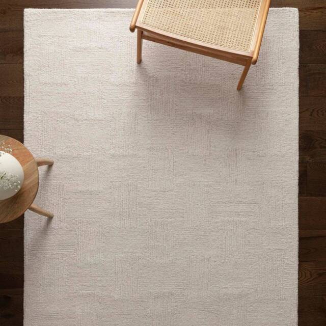 Theodore 200x290cm Hatch White & Sand Rug by Furniture Edit | ufurnish.com