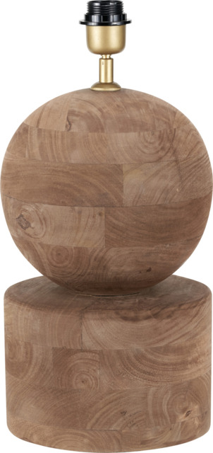 Ziva Antique Brown Round Wood Table Lamp Base by Furniture Edit ...