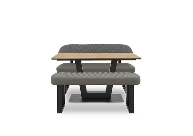 Venus Dining Table, High Back Bench and Low Bench - Grey by Furniture ...