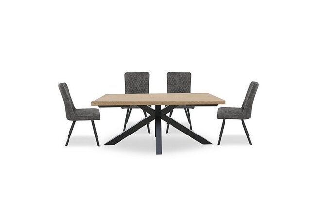 Earth Star Base Dining Table and 4 Chairs - Graphite by Furniture ...