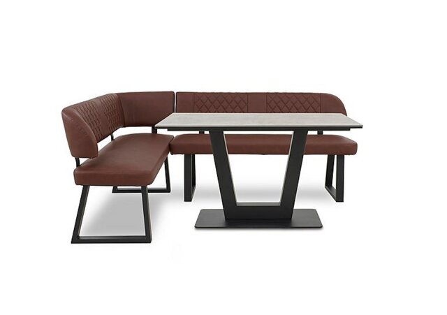 Venus Dining Table and Left Hand Facing Corner Bench - Tan by Furniture ...