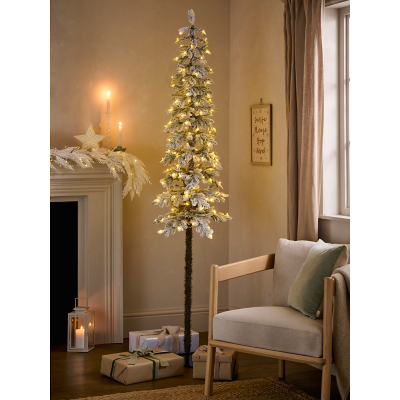 7ft Slim Half Flocked Pre Lit Christmas Tree by George at ASDA ...