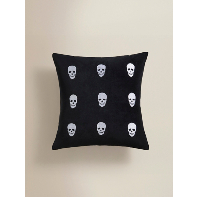 Black & White Embroidered Skull Cushion by George at ASDA | ufurnish.com