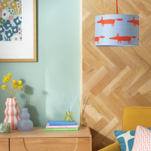 Habitat x Scion Blue Mr Fox Lampshade - 30cm by Habitat | ufurnish.com