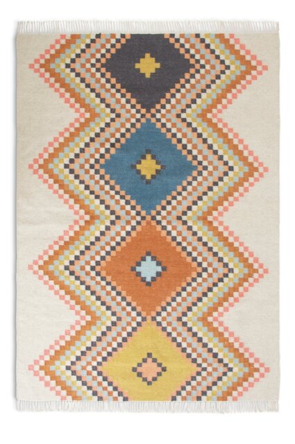 Habitat Traditional Natural Wool Flatweave Rug - 120x160cm by Habitat ...