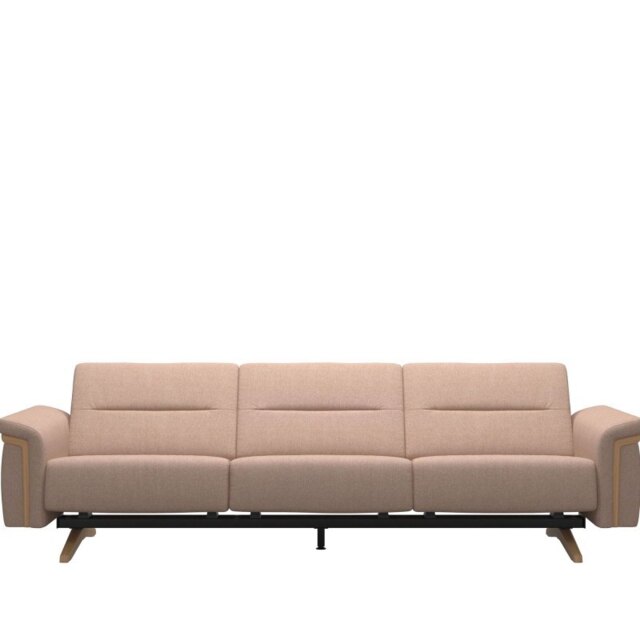 Stressless Stella 3 Seater Sofa with Wood Arms in Fabric - 3 Seater ...