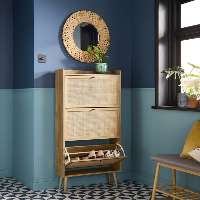 Kubu Rattan Shoe Storage Cabinet by Homebase | ufurnish.com