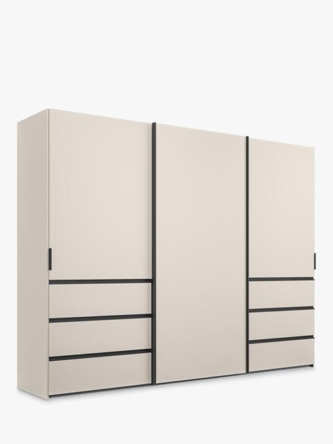 John Lewis Ascot 3m Sliding Wardrobe with 3 Doors & 6 Drawers by John ...