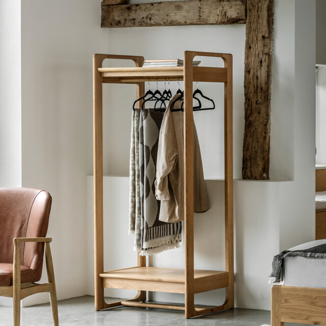 Fallon Oak Open Wardrobe with Clothes Rail by La Redoute | ufurnish.com