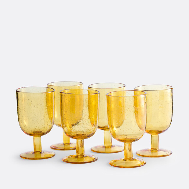 Set of 6 Faraji Bubbled Stem Glasses by La Redoute | ufurnish.com