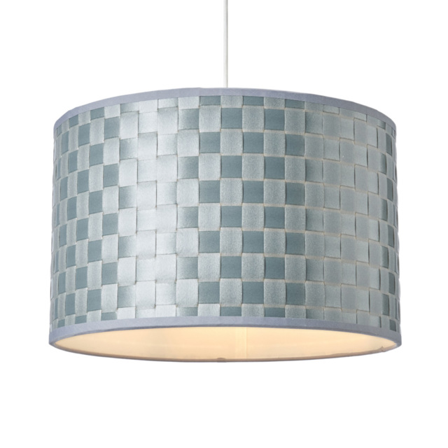 Sovin Woven Easy to Fit Drum Shade - Silver by litecraft | ufurnish.com