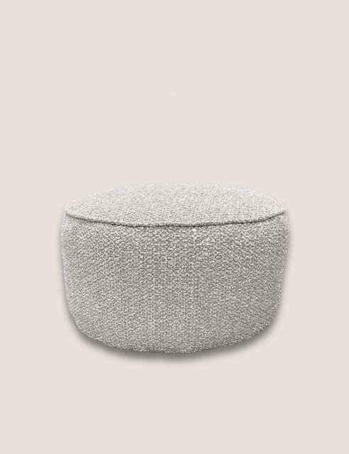 Kaikoo Boucle Round Pouffe Light Grey by Marks & Spencer | ufurnish.com
