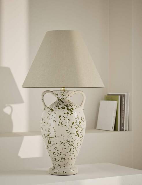 M&S Splatter Effect Urn Table Lamp Neutral by Marks & Spencer ...