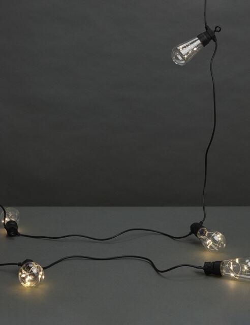 M&S 10 Warm White LED Solar Festoon Lights Black by Marks & Spencer ...