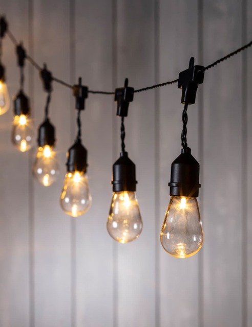 Lights4fun 15 Warm White LED Battery Festoon Lights Black by Marks ...