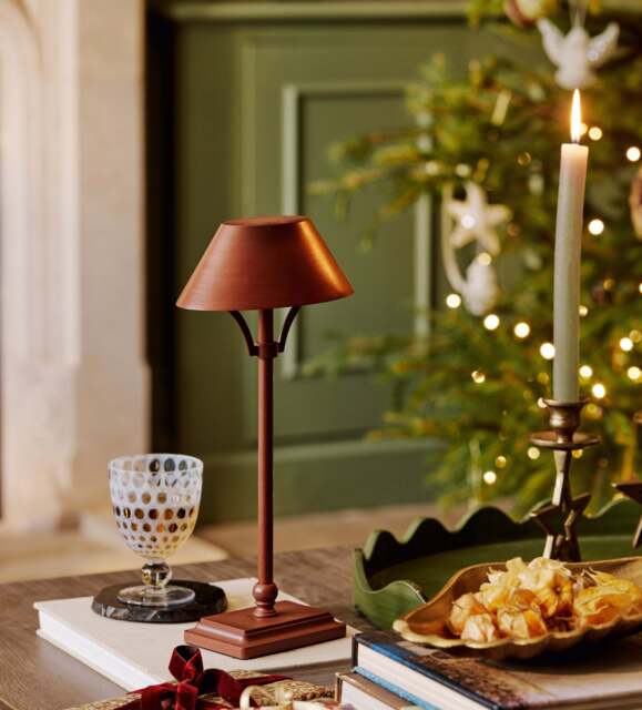 OKA, Mini Grisewood Wireless Lamp and Shade - Burnt Caramel, Table Lamp ...