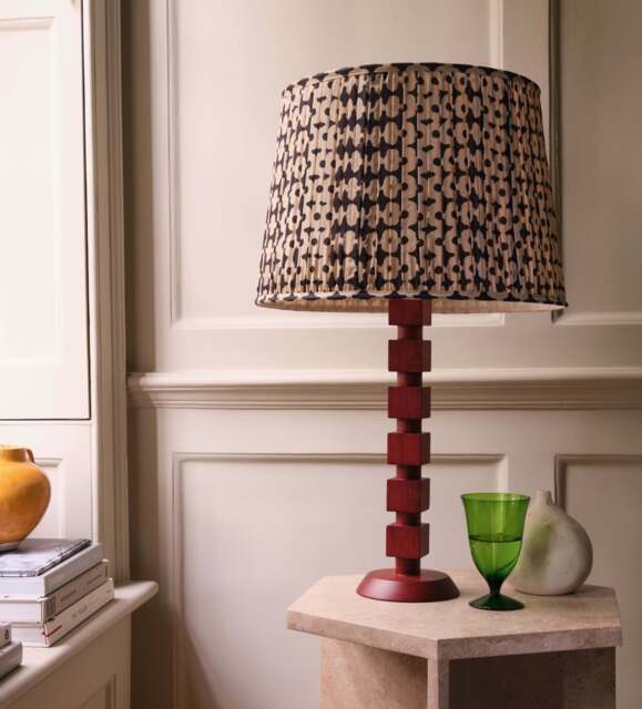 OKA, Huxley Table Lamp Base - Brushed Red, Table Lamp by OKA | ufurnish.com