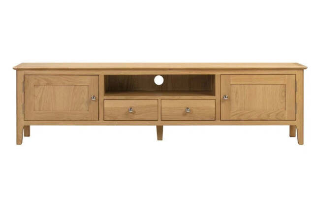 Millbrook Solid Oak Wood Widescreen TV Unit by Otello's Home | ufurnish.com