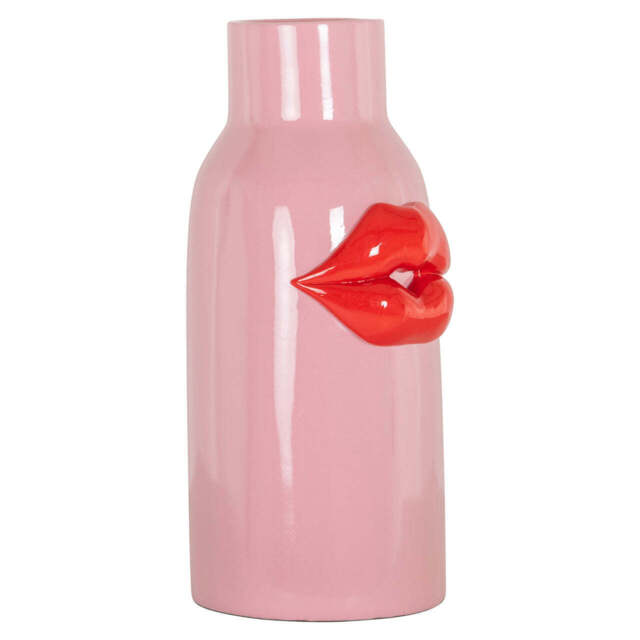 Richmond Interiors Blythe Pink Lips Vase - Large by Otello's Home ...