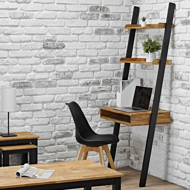 Copenhagen Natural Oak Wood Ladder Desk by Otello's Home | ufurnish.com