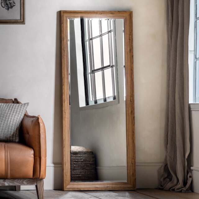 Alassio Natural Oak Wood Full Length Leaner Mirror by Otello's Home ...