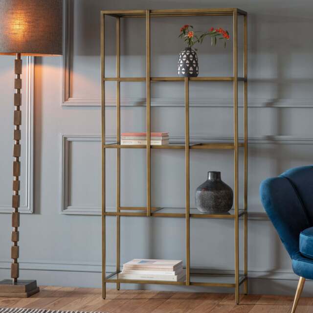 Sandra Bronze & Bevelled Clear Glass Display Unit by Otello's Home ...